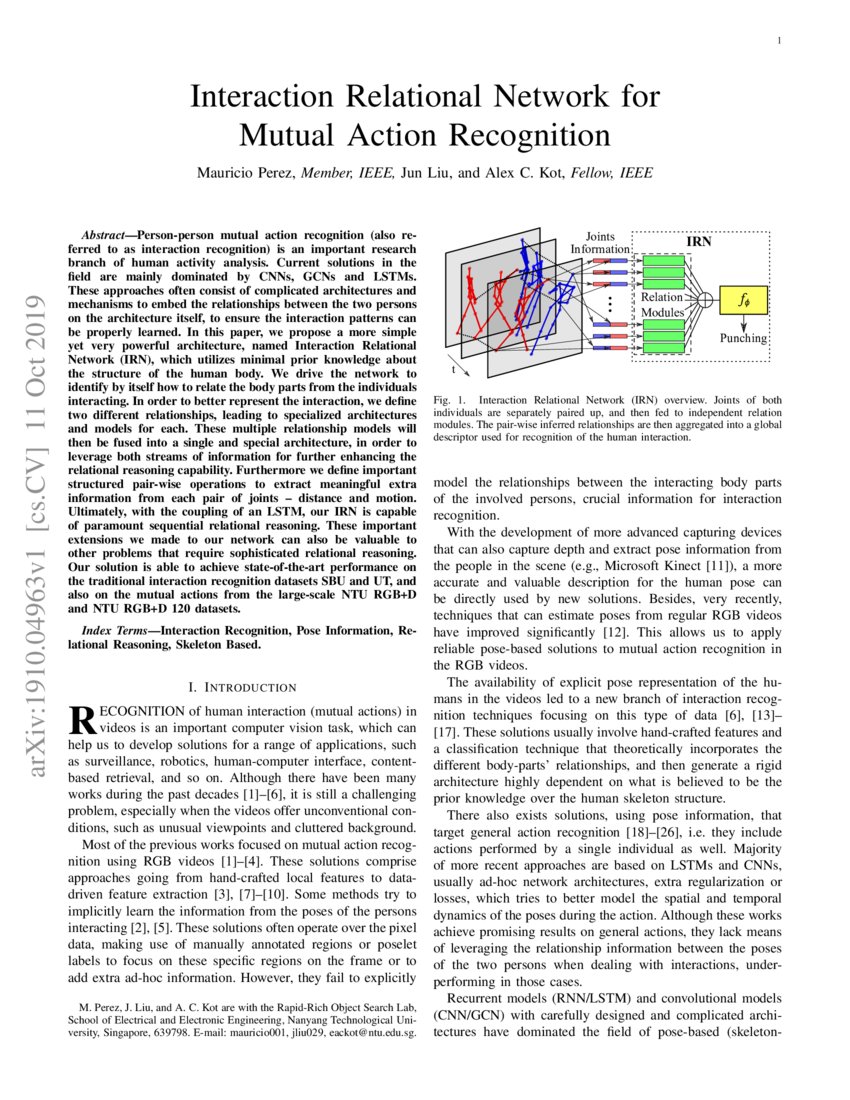 Interaction Relational Network for Mutual Action Recognition | DeepAI