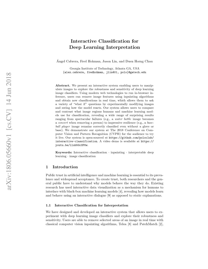 Interactive Classification for Deep Learning Interpretation | DeepAI