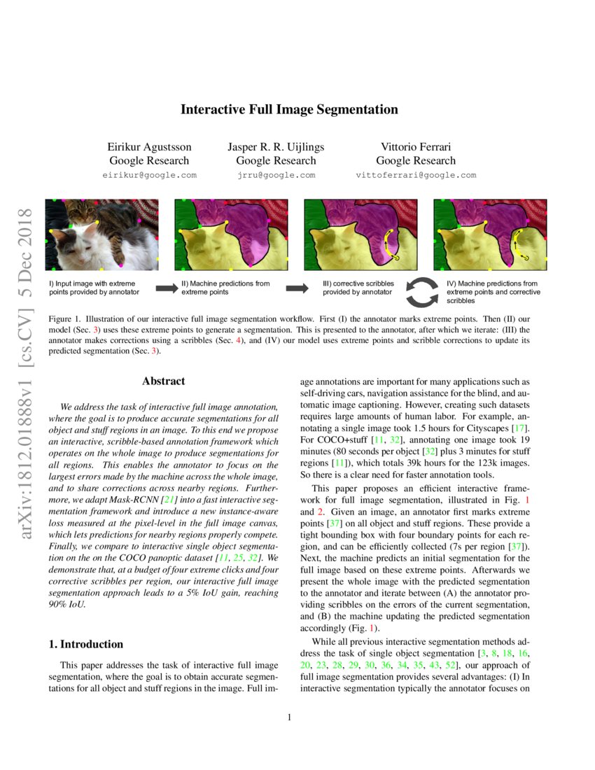 Interactive Full Image Segmentation | DeepAI