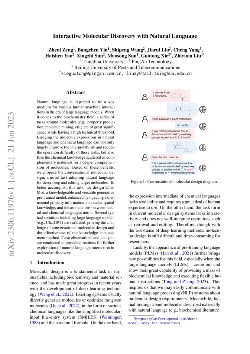 Interactive Molecular Discovery with Natural Language | DeepAI