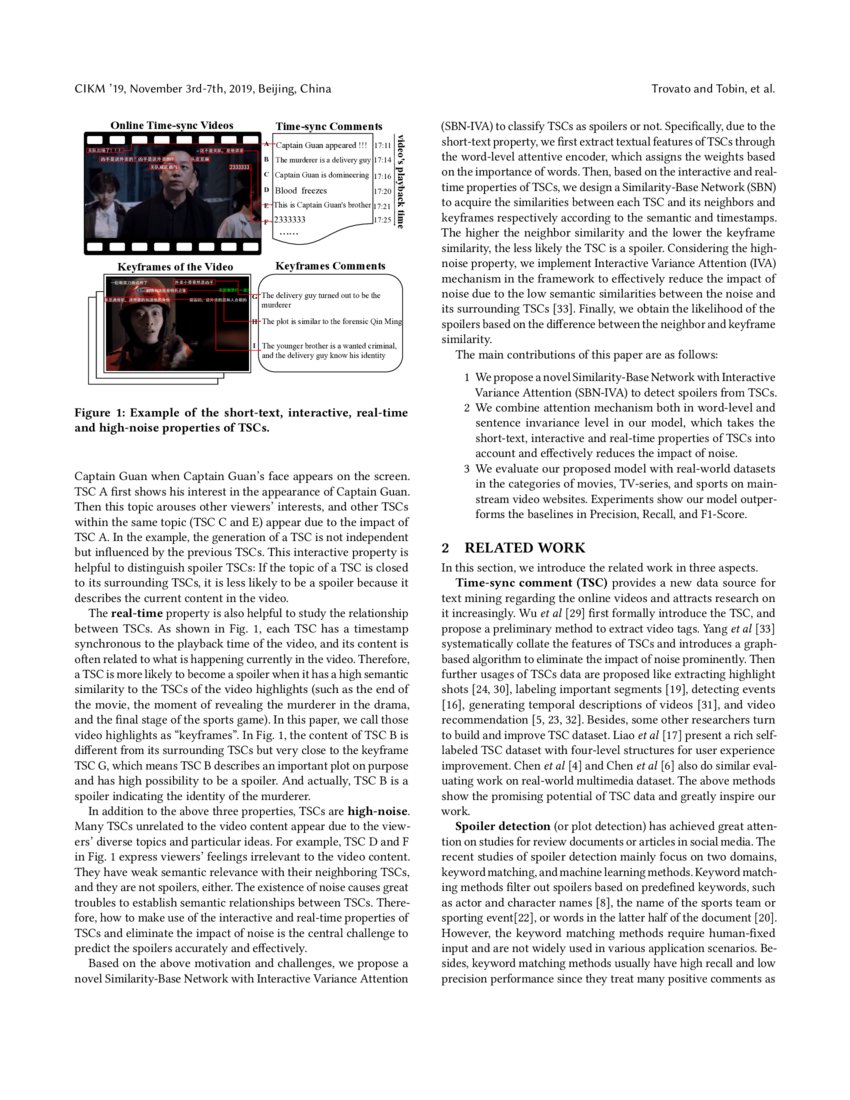 Interactive Variance Attention Based Online Spoiler Detection For Time Sync Comments Deepai