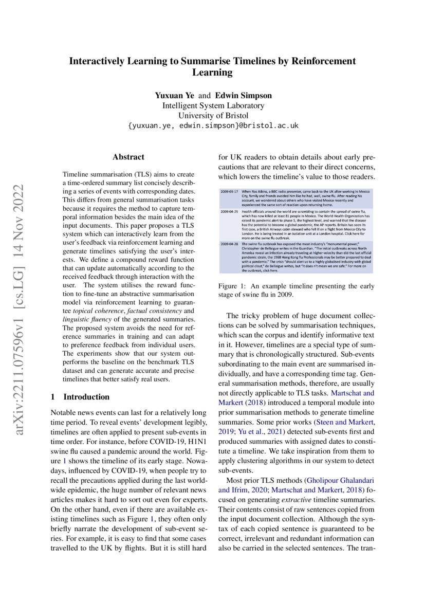 Interactively Learning to Summarise Timelines by Reinforcement Learning ...