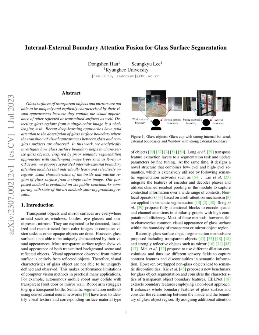 Internal-External Boundary Attention Fusion for Glass Surface Segmentation | DeepAI