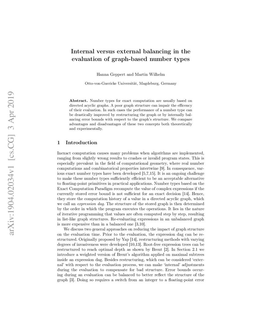 Internal versus external balancing in the evaluation of graph-based ...
