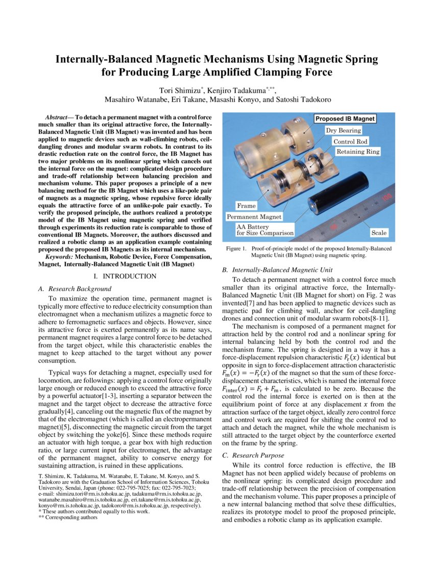 Internally-Balanced Magnetic Mechanisms Using Magnetic Spring for ...