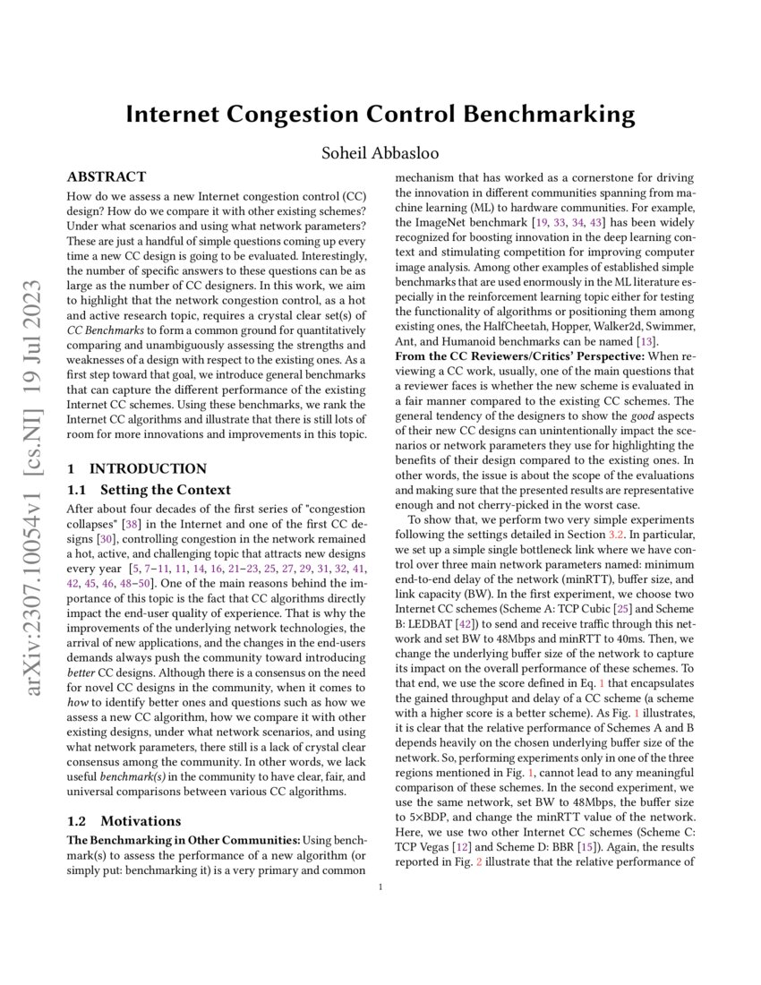 Internet Congestion Control Benchmarking | DeepAI Internet Congestion Control Benchmarking | DeepAI