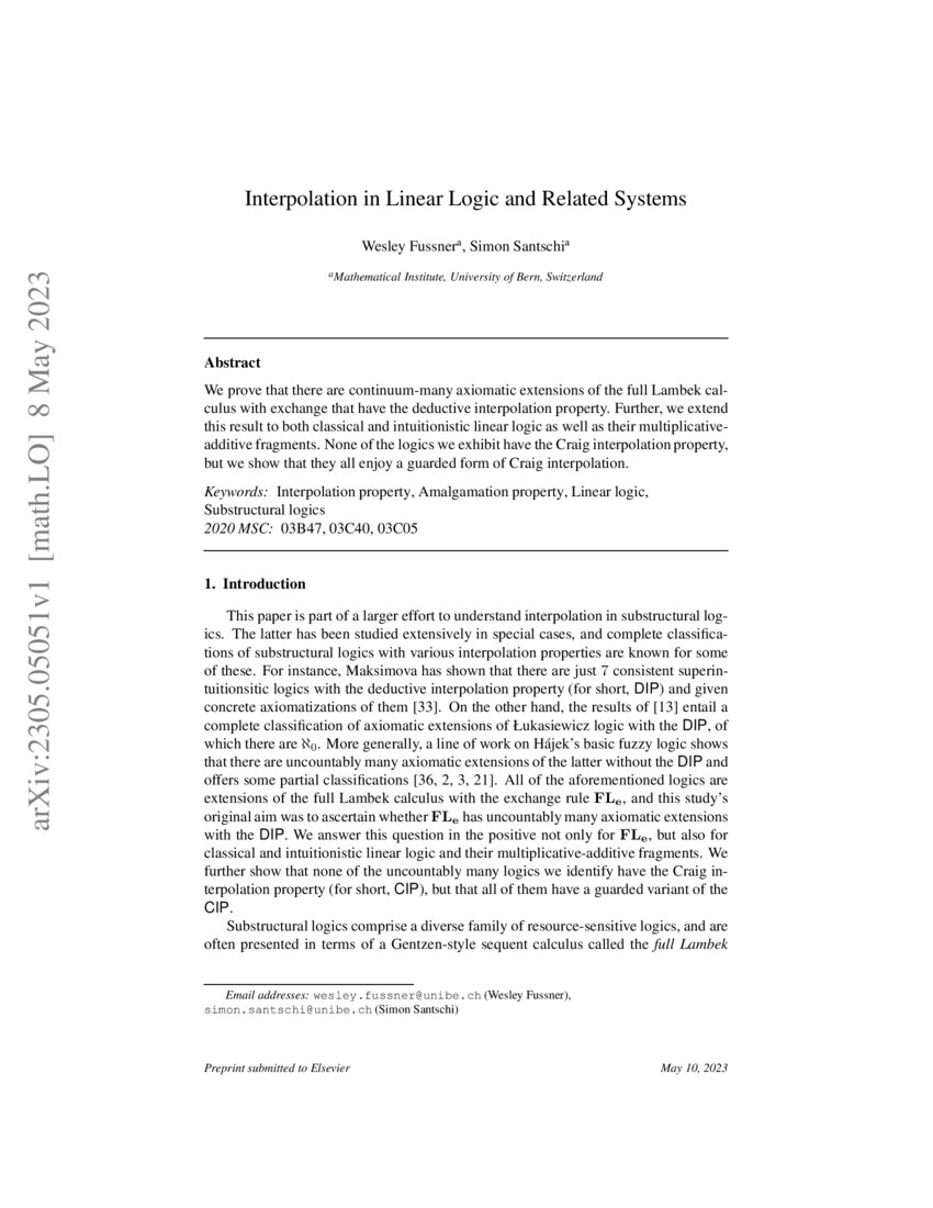 Interpolation in Linear Logic and Related Systems | DeepAI