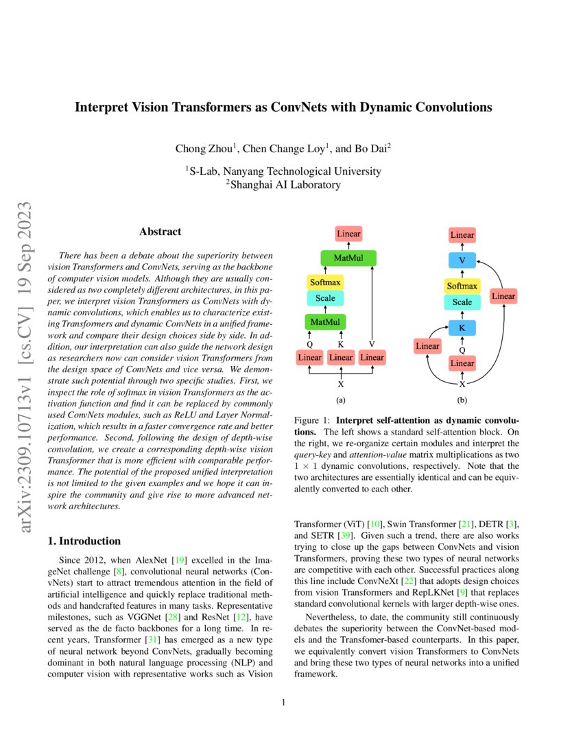 Interpret Vision Transformers as ConvNets with Dynamic Convolutions ...