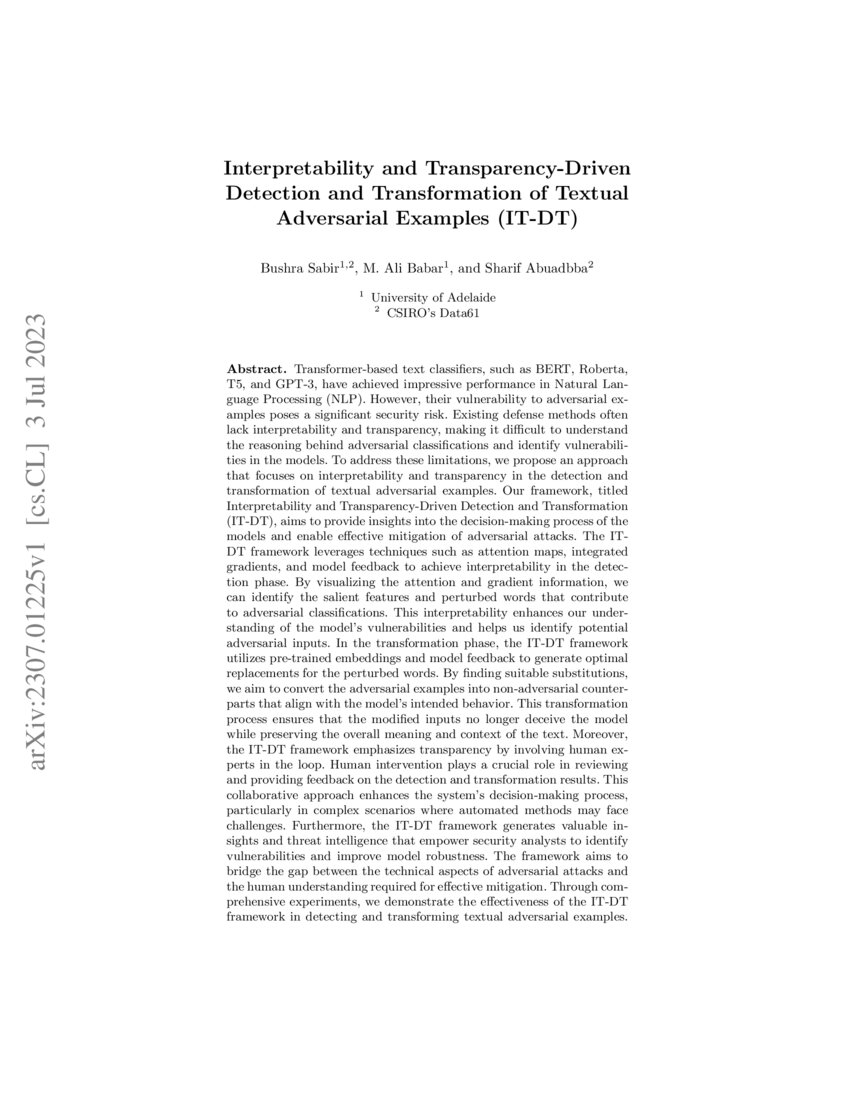 Interpretability and Transparency-Driven Detection and Transformation ...