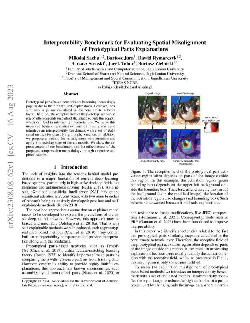 Interpretability Benchmark For Evaluating Spatial Misalignment Of Prototypical Parts