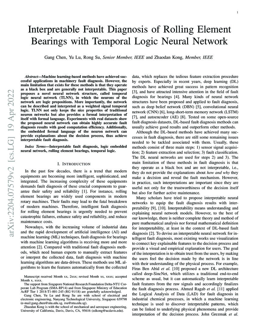 Interpretable Fault Diagnosis Of Rolling Element Bearings With Temporal Logic Neural Network