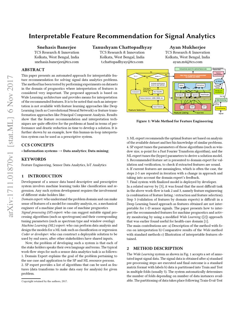 Interpretable Feature Recommendation For Signal Analytics Deepai 9023