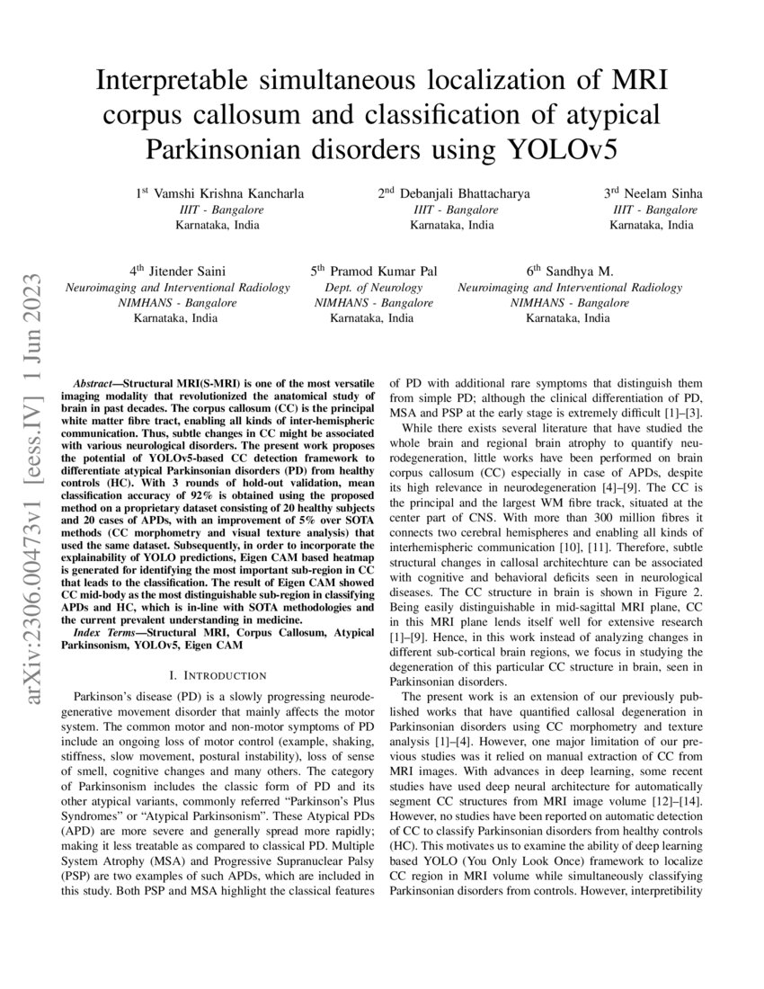 Interpretable Simultaneous Localization Of Mri Corpus Callosum And Classification Of Atypical
