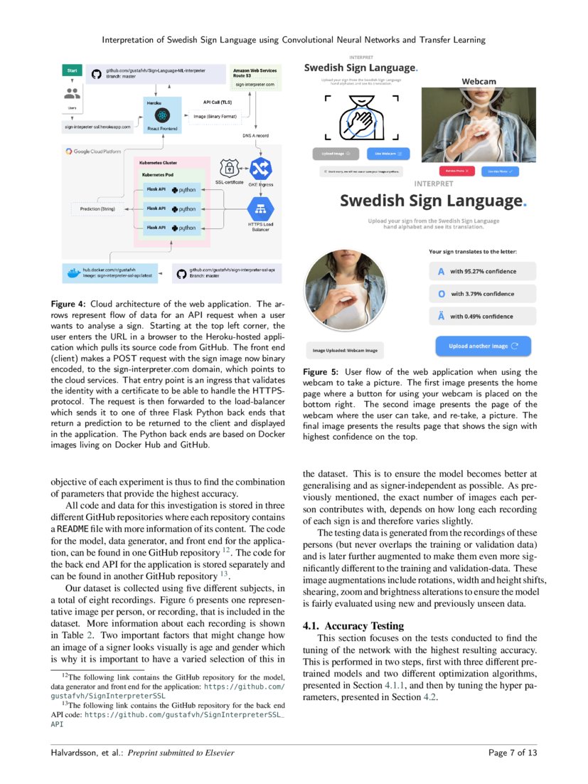 Interpretation of Swedish Sign Language using Convolutional Neural Networks and Transfer ...