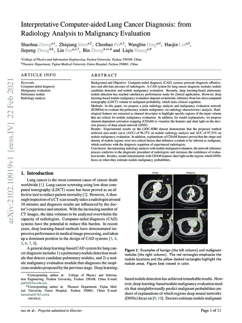 Interpretative Computer Aided Lung Cancer Diagnosis From Radiology Analysis To Malignancy