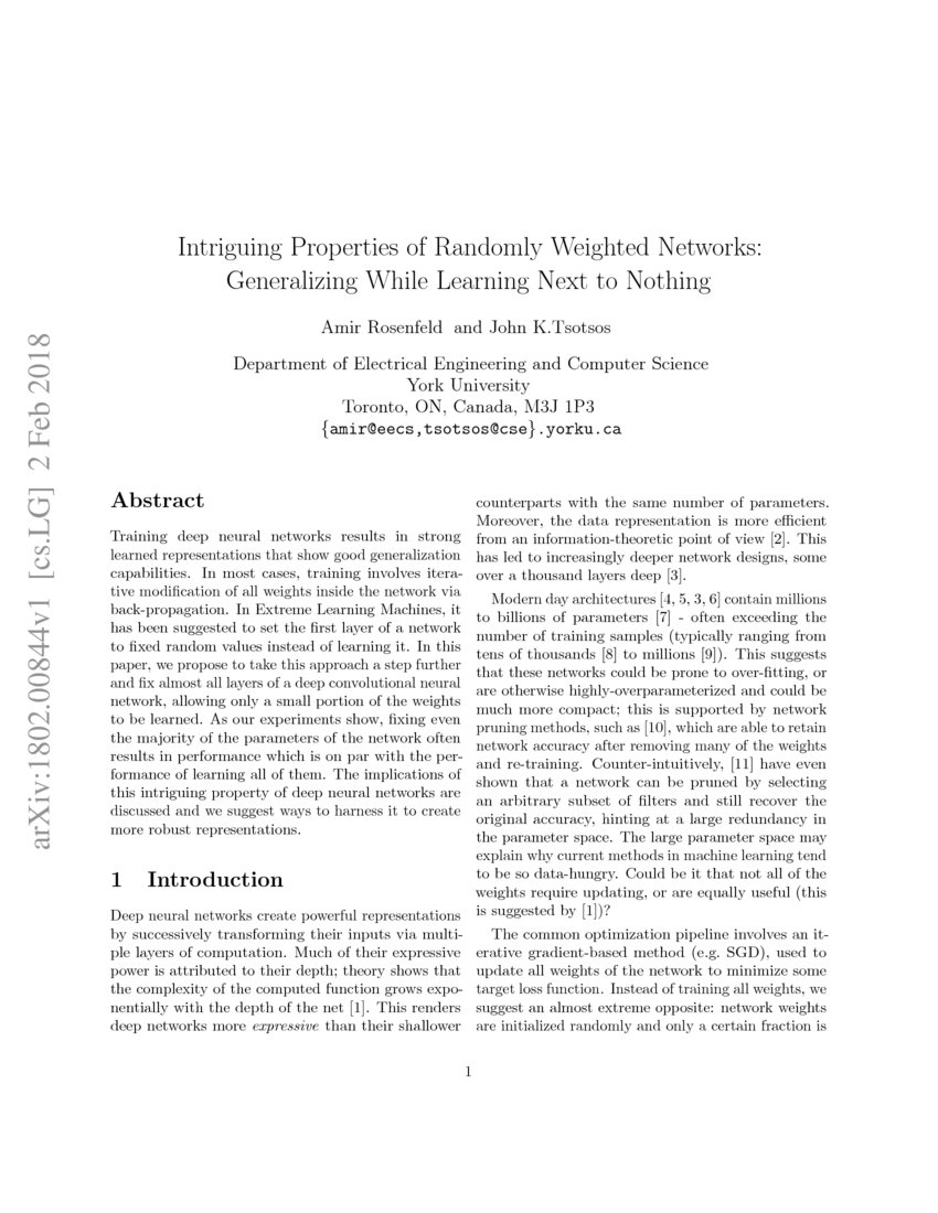 Intriguing Properties Of Randomly Weighted Networks Generalizing While Learning Next To Nothing