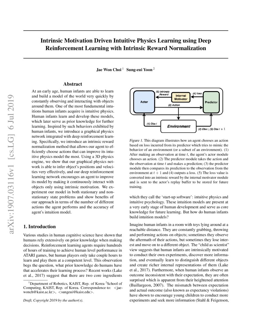 Intrinsic Motivation Driven Intuitive Physics Learning using Deep ... Intrinsic Motivation Driven Intuitive Physics Learning using Deep ...