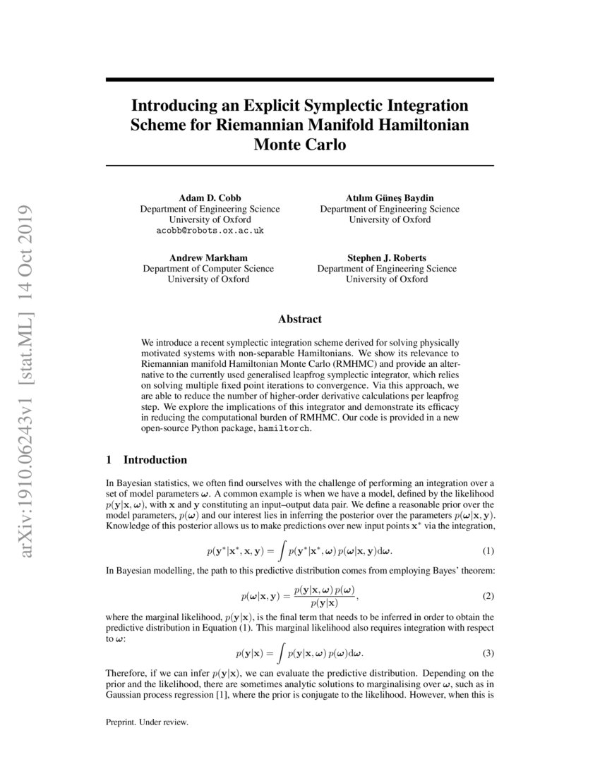 Introducing an Explicit Symplectic Integration Scheme for Riemannian ...