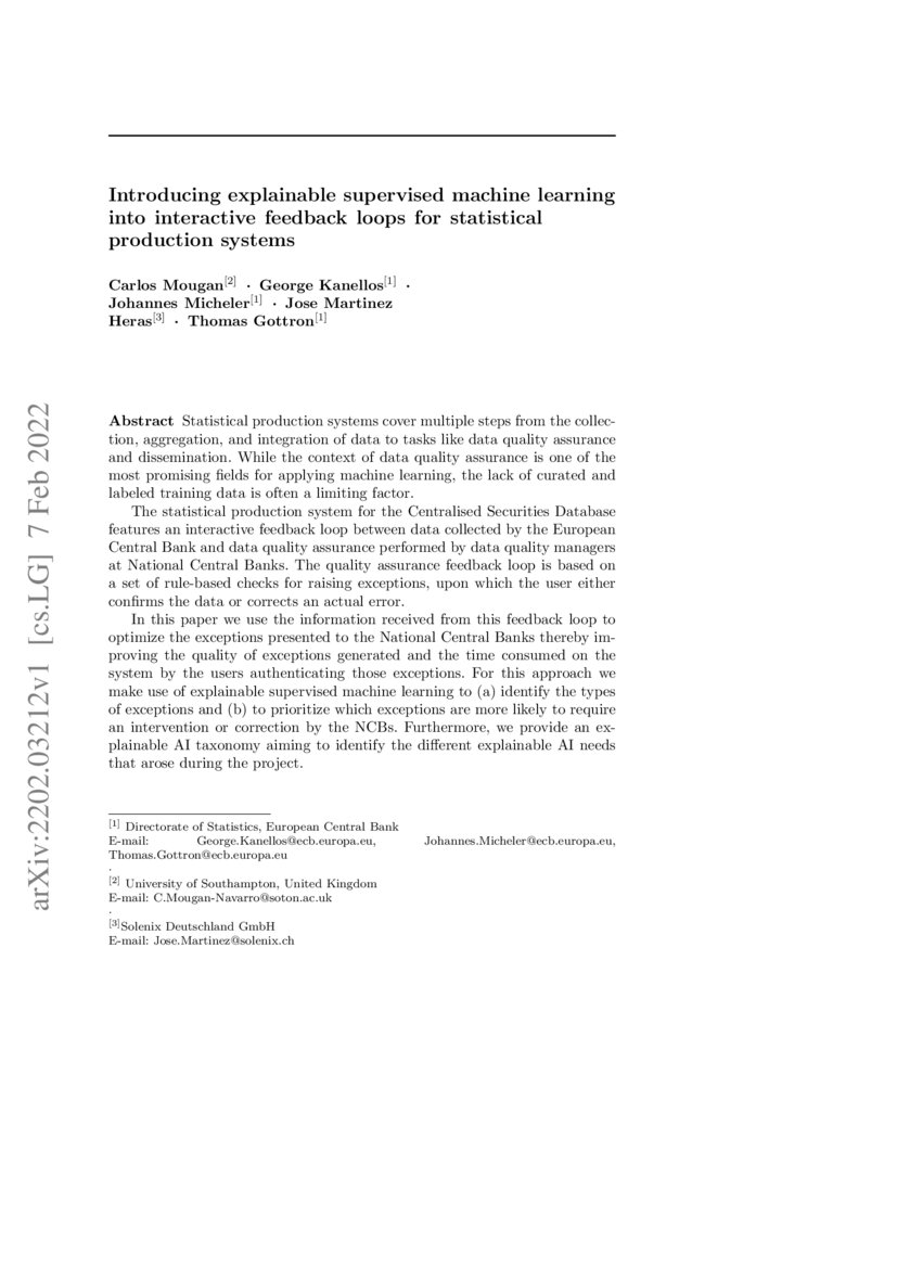 Introducing Explainable Supervised Machine Learning Into Interactive