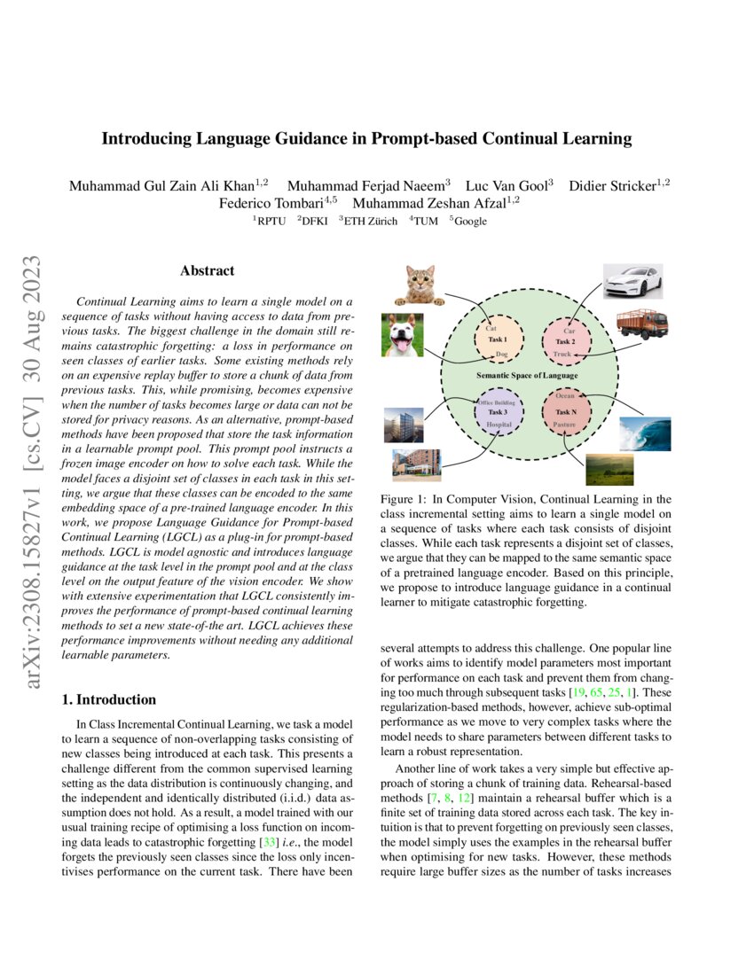 Introducing Language Guidance in Prompt-based Continual Learning | DeepAI