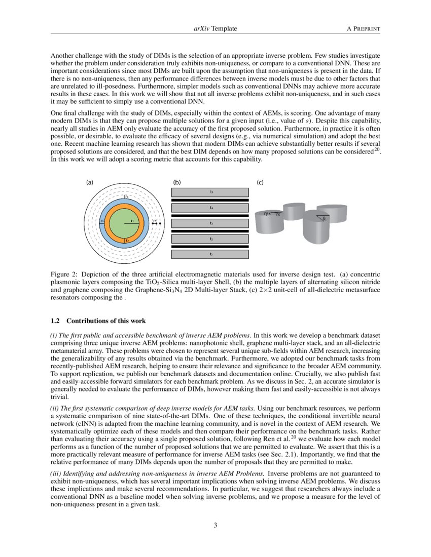 Inverse deep learning methods and benchmarks for artificial electromagnetic material design | DeepAI