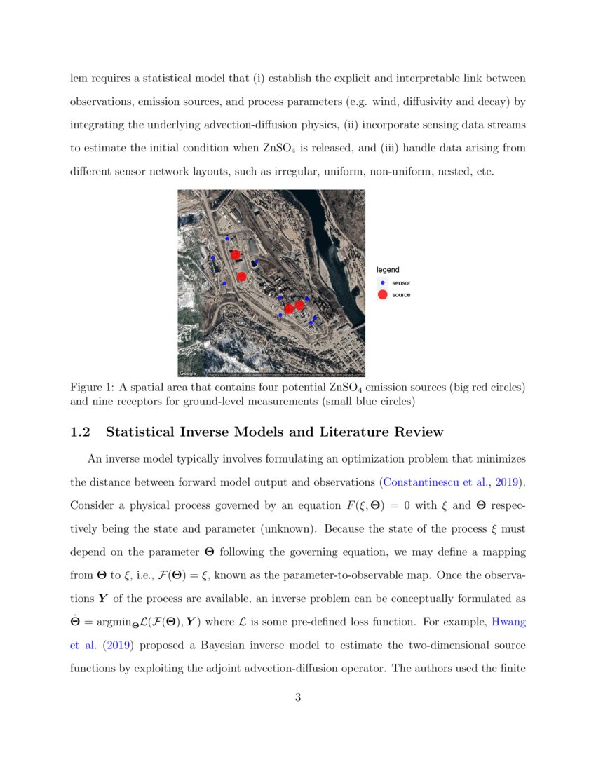 Inverse Models For Estimating The Initial Condition Of Spatio Temporal Advection Diffusion
