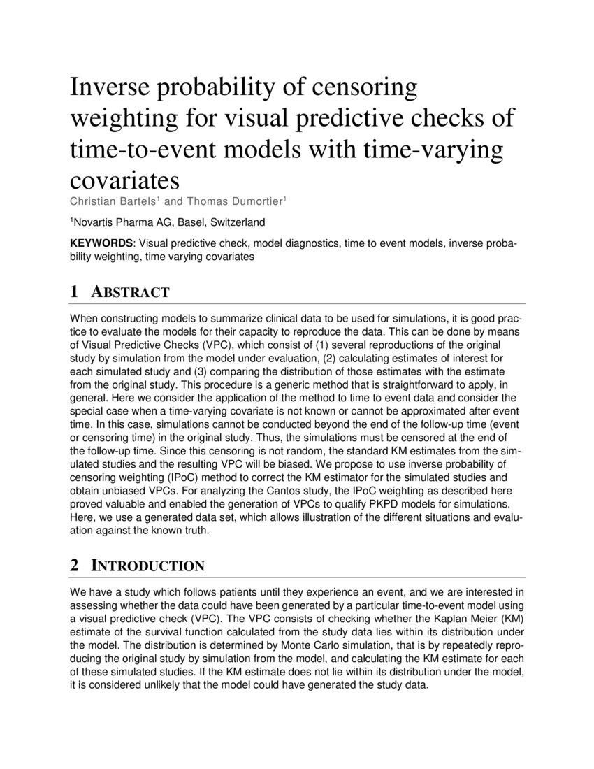 Inverse probability of censoring weighting for visual predictive checks ...