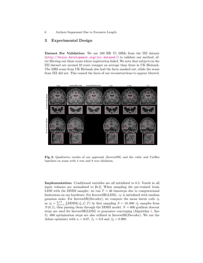 Inversesr 3d Brain Mri Super Resolution Using A Latent Diffusion Model Deepai