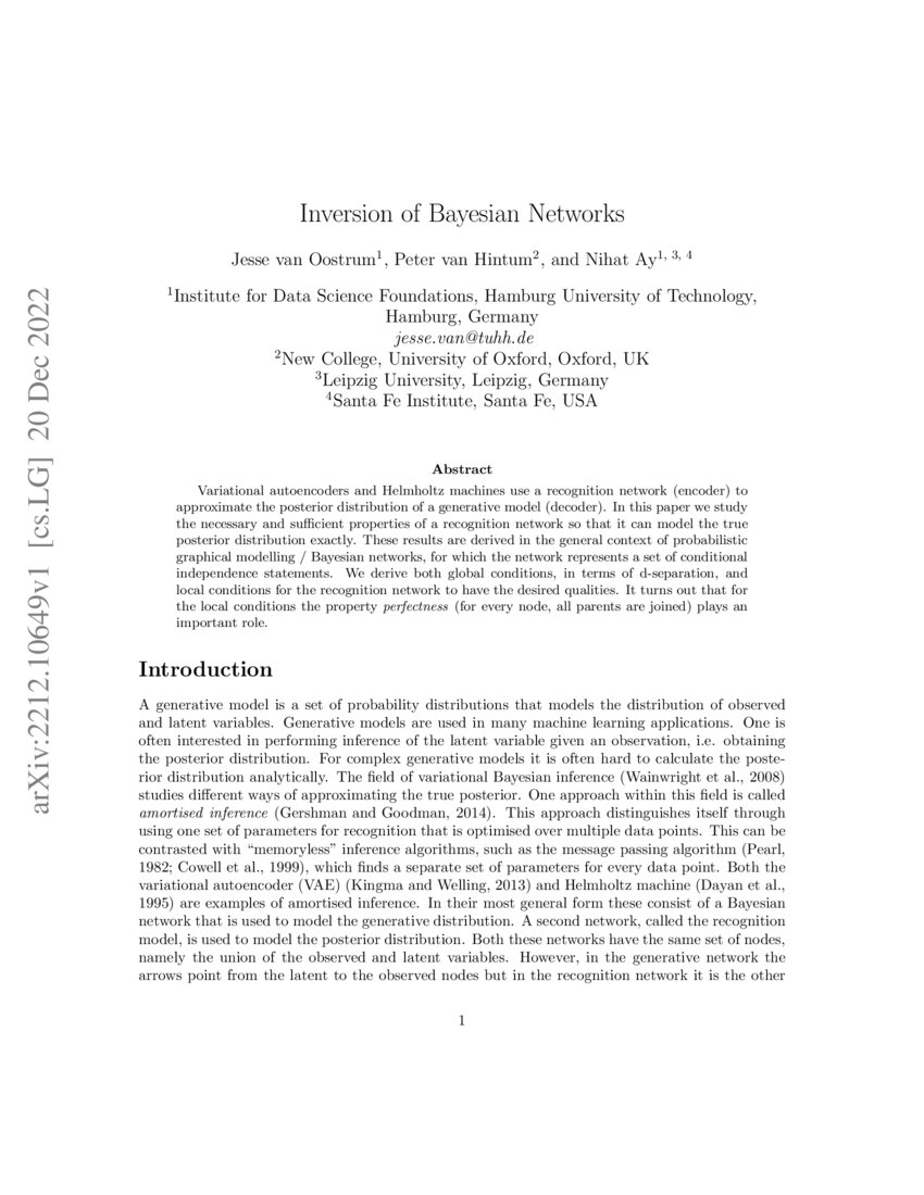 Inversion of Bayesian Networks | DeepAI Inversion of Bayesian Networks | DeepAI