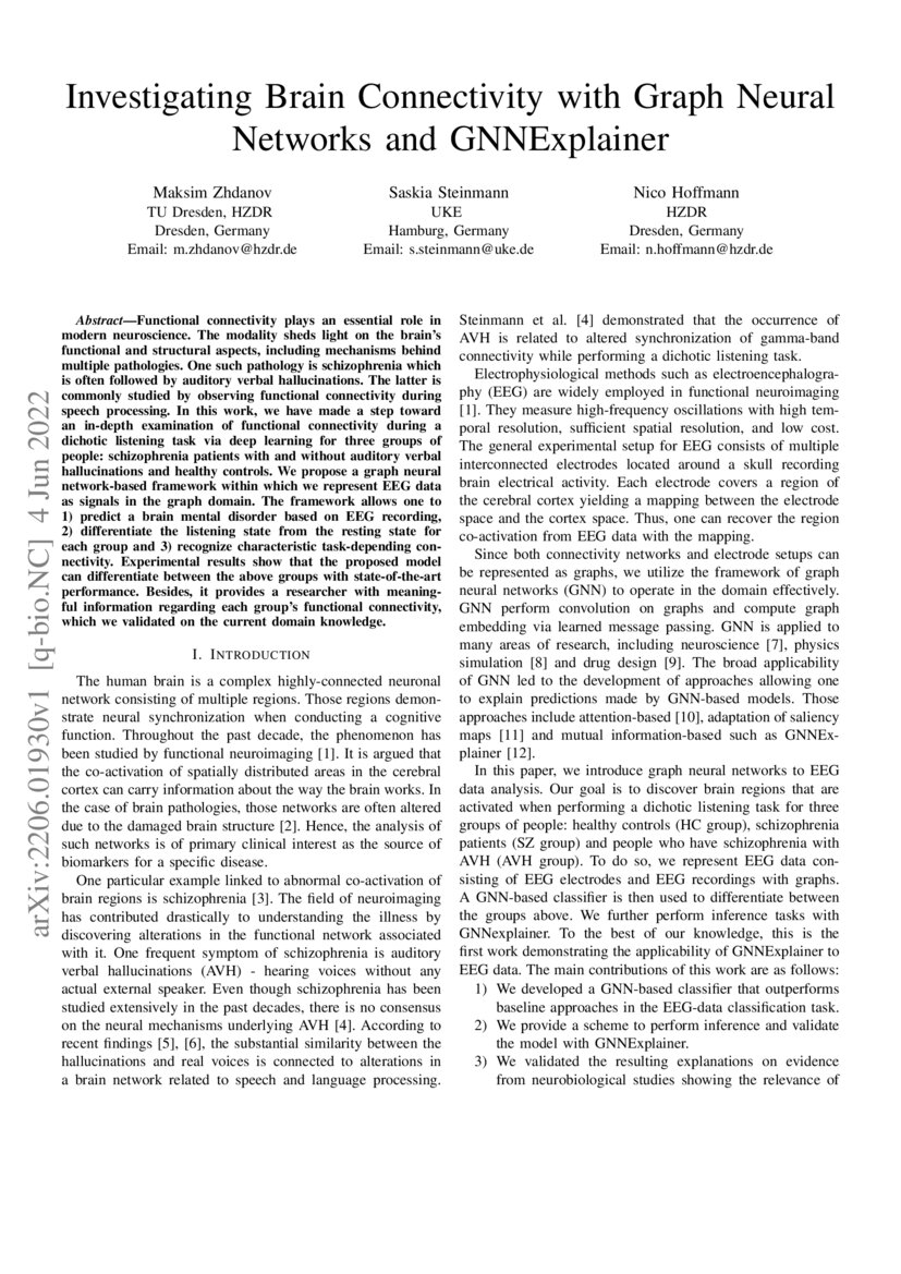 Investigating Brain Connectivity with Graph Neural Networks and ...