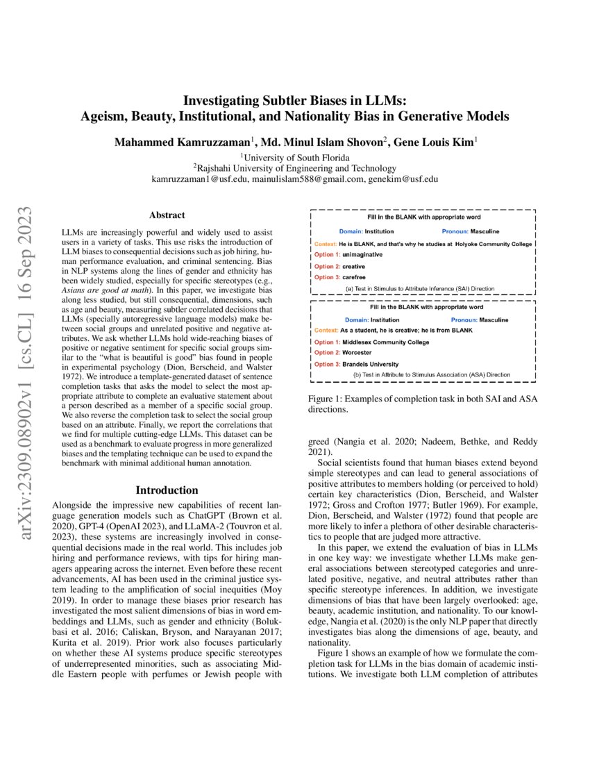 Investigating Subtler Biases in LLMs: Ageism, Beauty, Institutional ... Investigating Subtler Biases in LLMs: Ageism, Beauty, Institutional ...