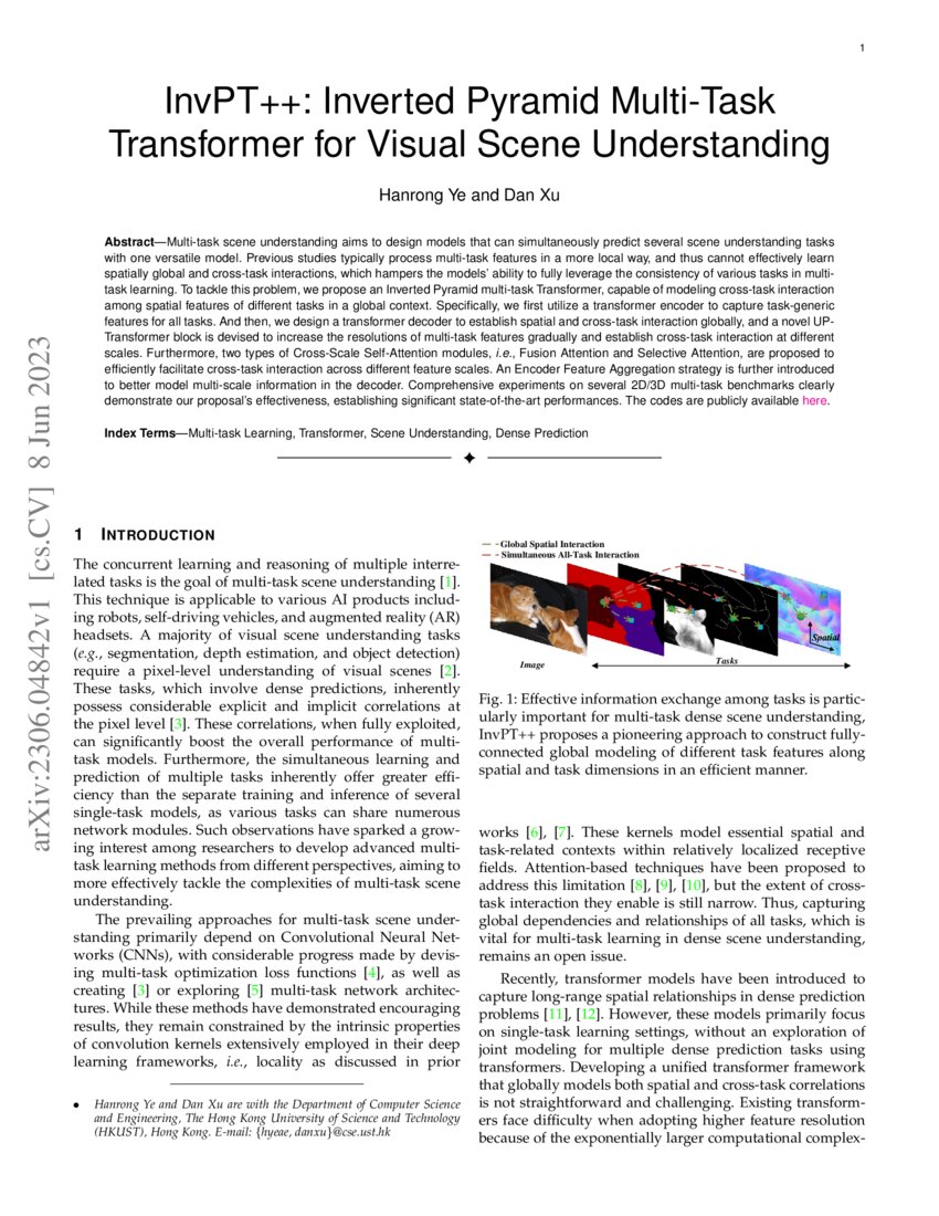 InvPT++: Inverted Pyramid Multi-Task Transformer for Visual Scene Understanding | DeepAI