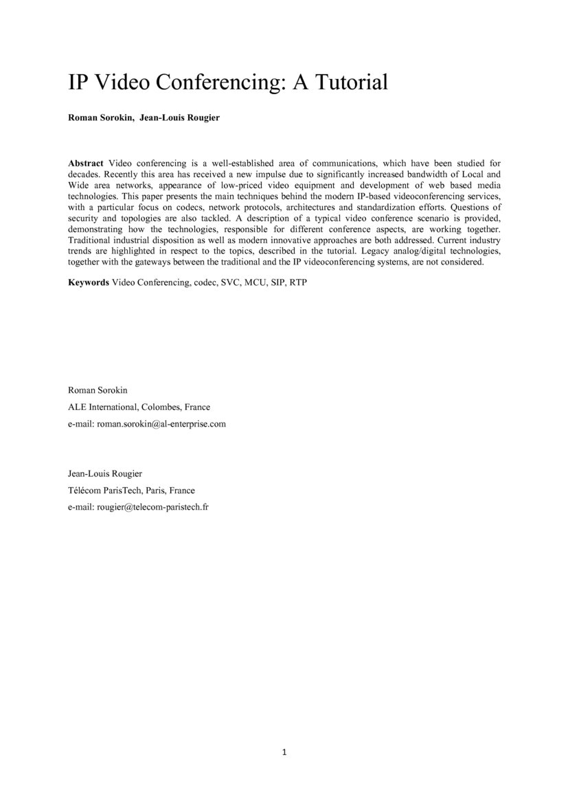 IP Video Conferencing: A Tutorial | DeepAI