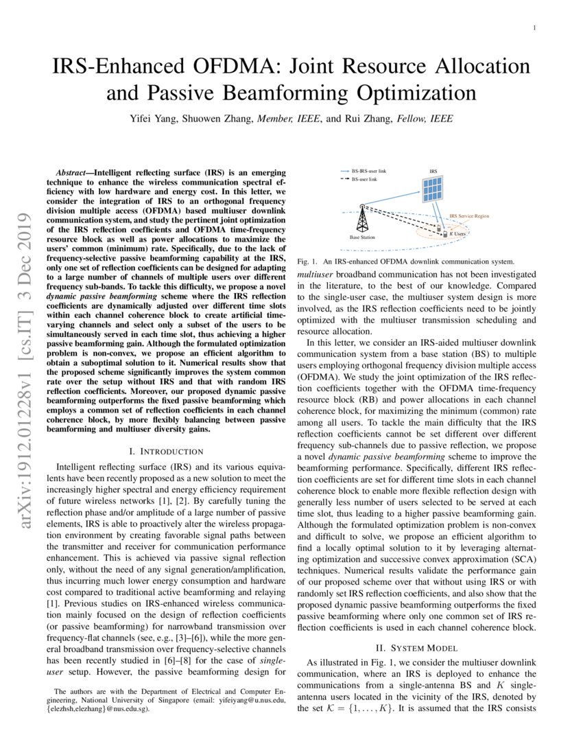Irs Enhanced Ofdma Joint Resource Allocation And Passive Beamforming