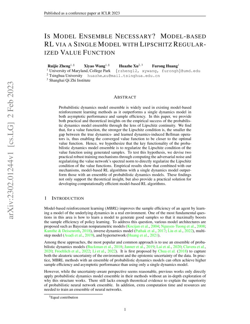 Is Model Ensemble Necessary Model Based Rl Via A Single Model With