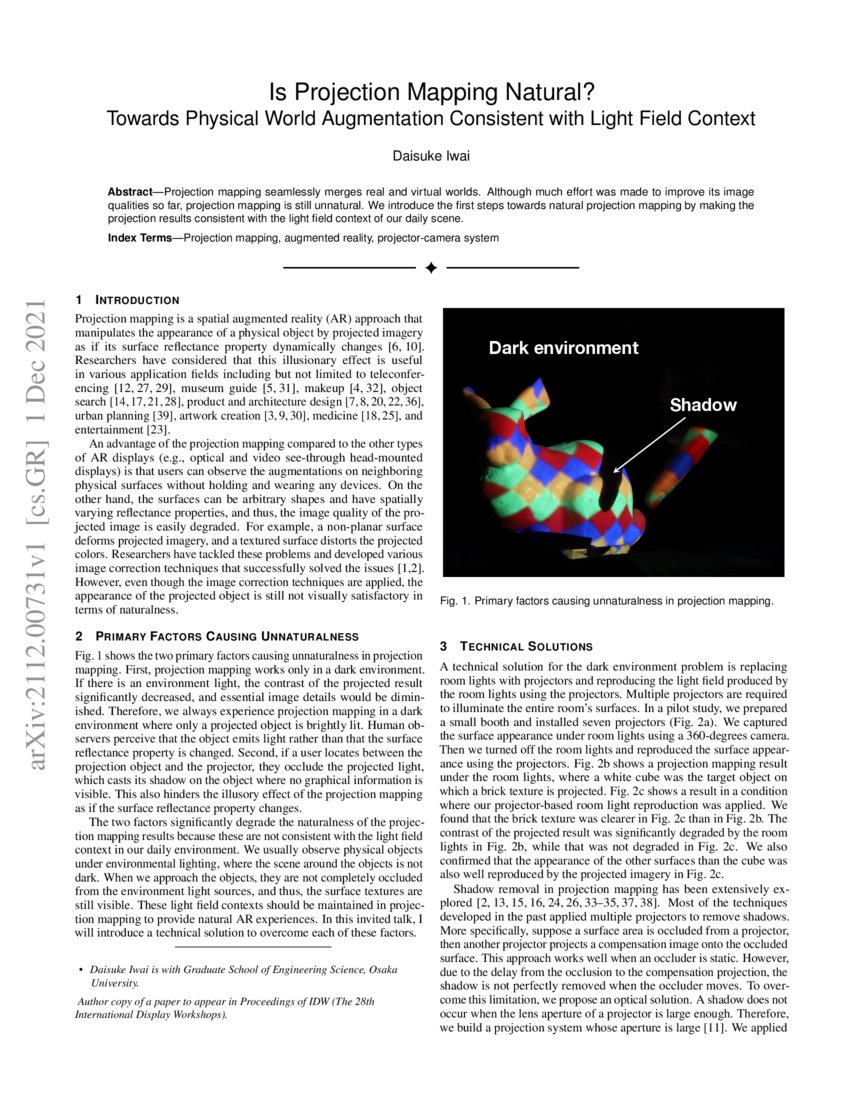 Is Projection Mapping Natural? Towards Physical World Augmentation Consistent with Light Field ...
