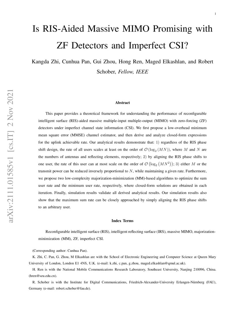 Is Ris Aided Massive Mimo Promising With Zf Detectors And Imperfect Csi