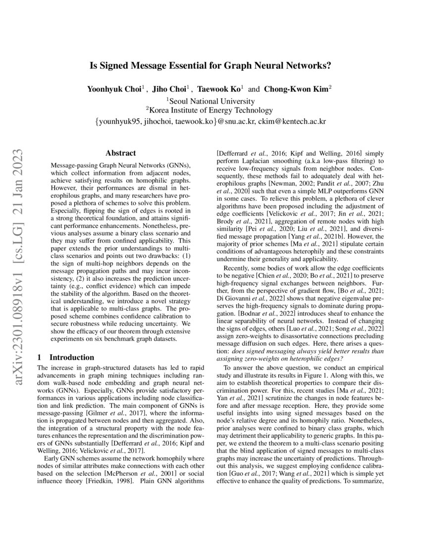 Is Signed Message Essential For Graph Neural Networks Deepai 9618