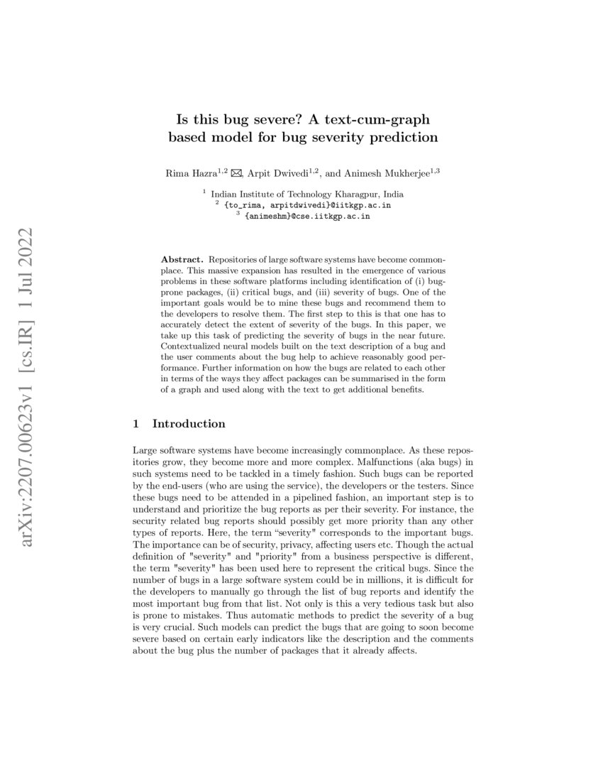 Is This Bug Severe A Text Cum Graph Based Model For Bug Severity