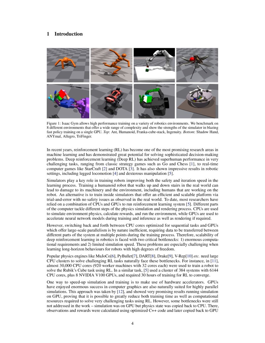 Isaac Gym: High Performance GPU-Based Physics Simulation For Robot ...