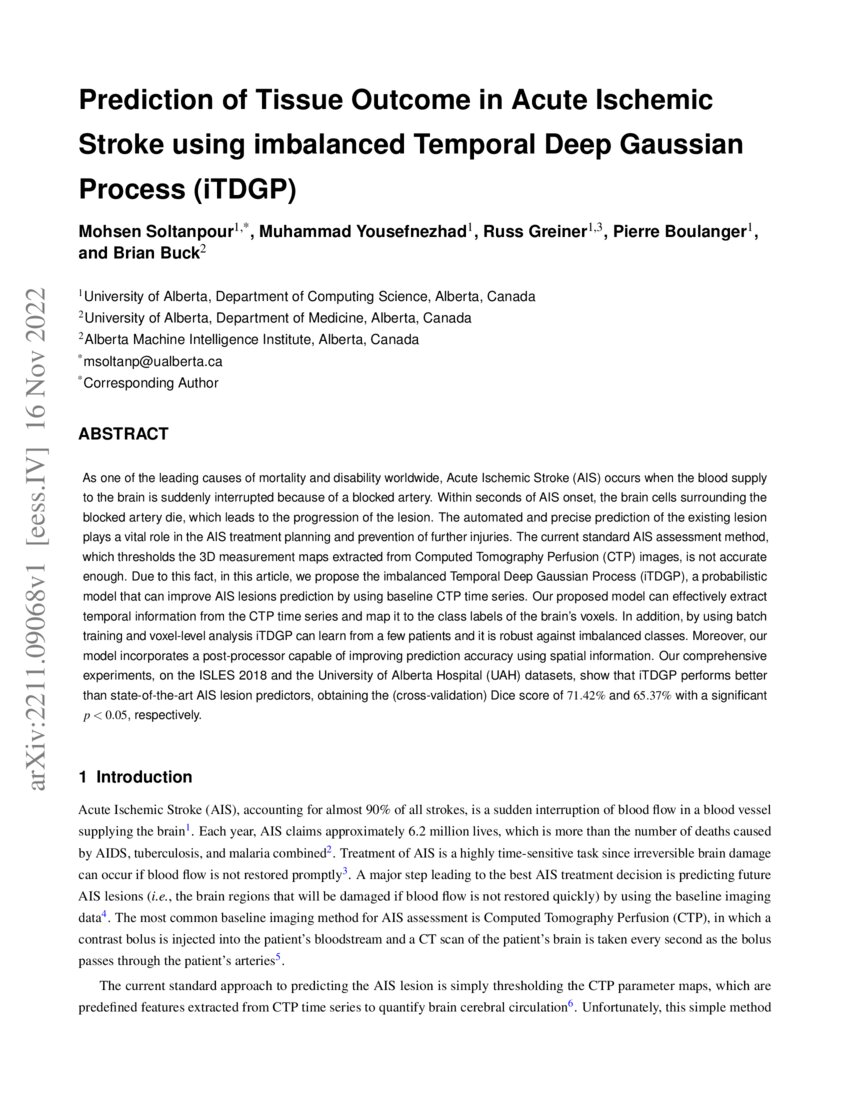 Ischemic Stroke Lesion Prediction Using Imbalanced Temporal Deep