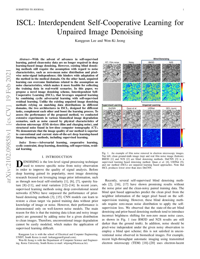 ISCL: Interdependent Self-Cooperative Learning for Unpaired Image ...