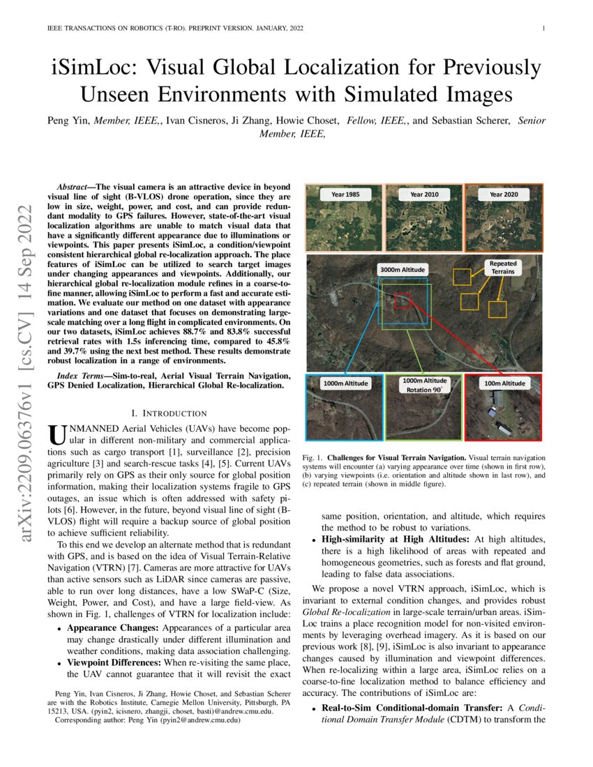 iSimLoc: Visual Global Localization for Previously Unseen Environments with Simulated Images ...