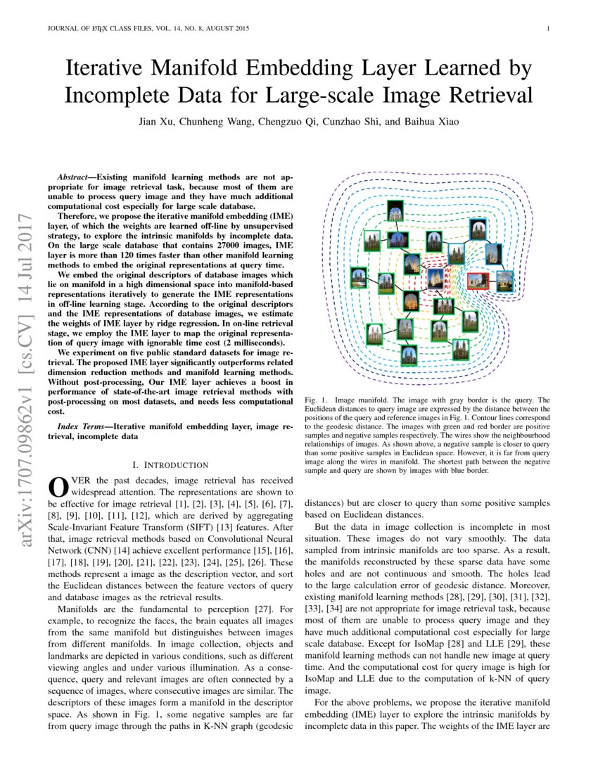 Iterative Manifold Embedding Layer Learned By Incomplete Data For Large Scale Image Retrieval