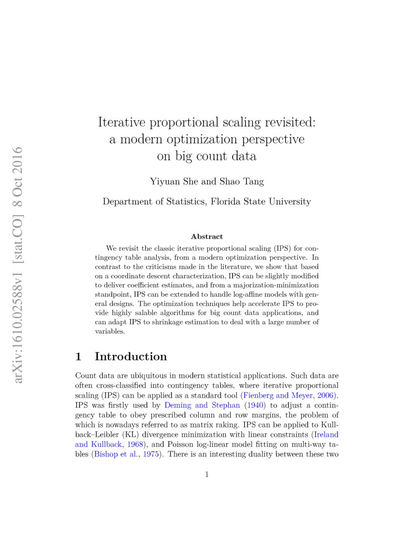 Iterative proportional scaling revisited: a modern optimization perspective | DeepAI