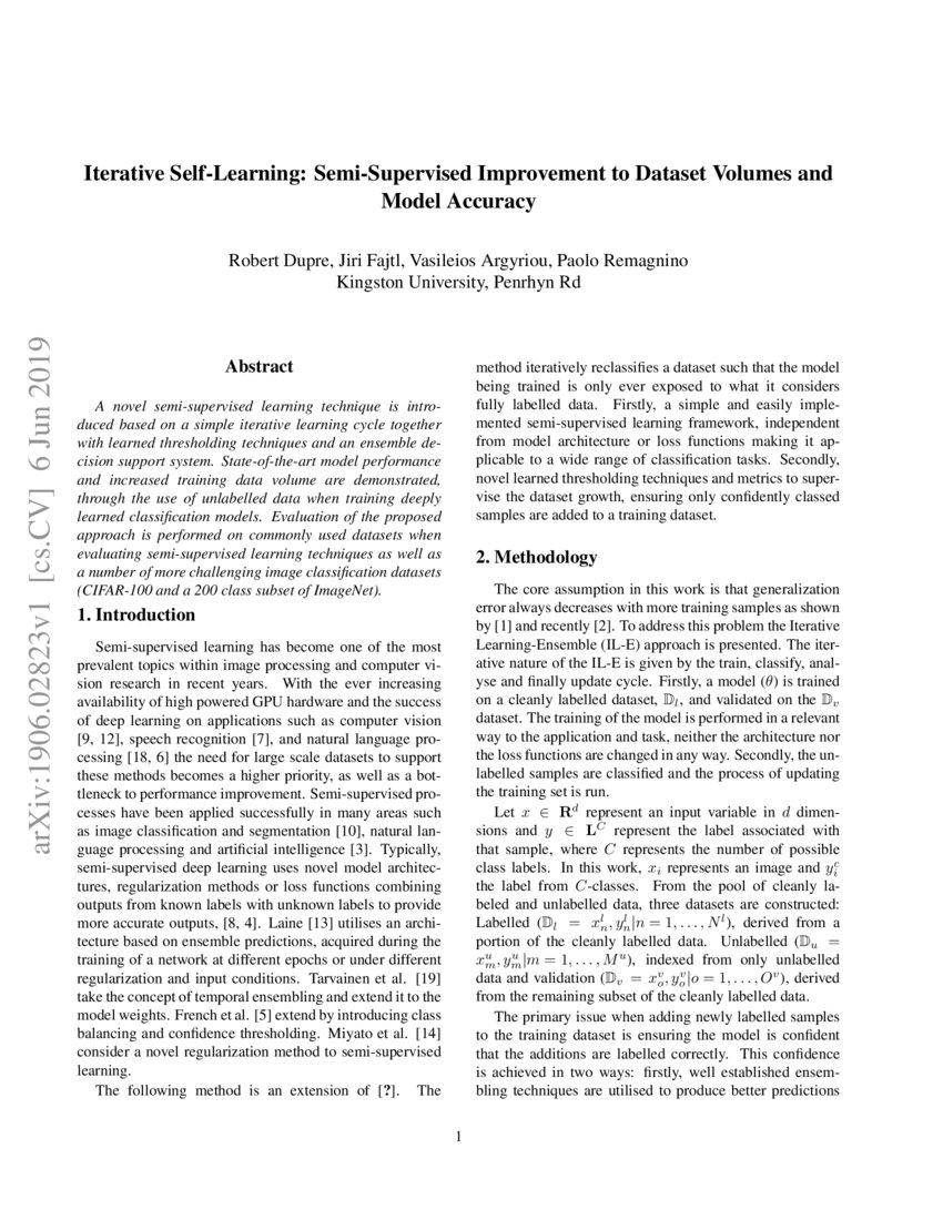 Iterative Self Learning Semi Supervised Improvement To Dataset Volumes And Model Accuracy Deepai