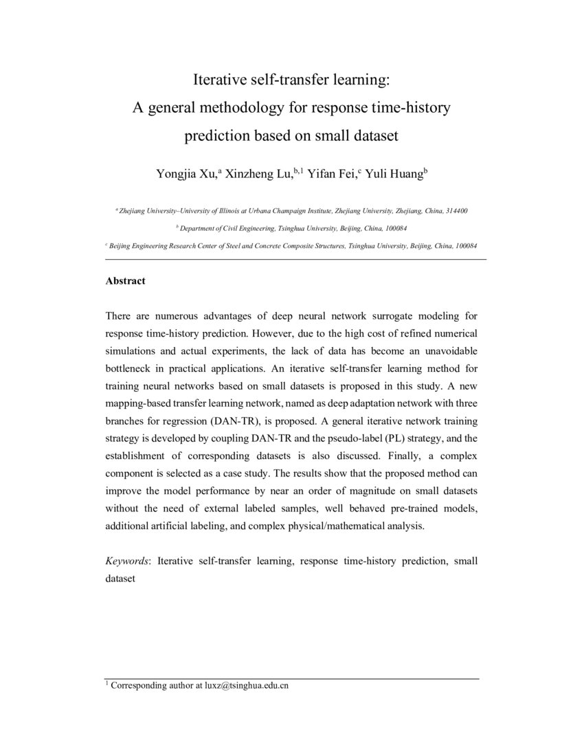 Iterative Self Transfer Learning A General Methodology For Response Time History Prediction