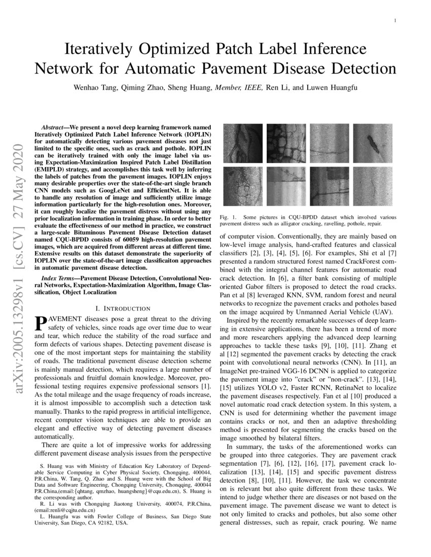 Iteratively Optimized Patch Label Inference Network for Automatic Pavement Disease Detection ...