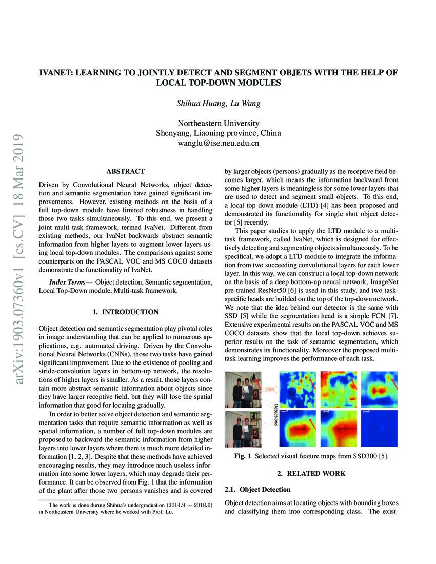 Ivanet Learning To Jointly Detect And Segment Objets With The Help Of Local Top Down Modules
