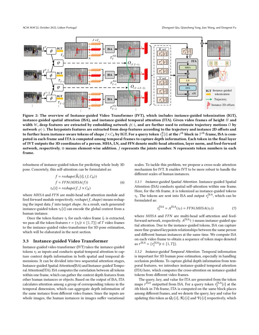 IVT: An End-to-End Instance-guided Video Transformer for 3D Pose Estimation | DeepAI